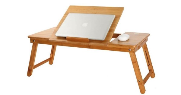 Голяма бамбукова маса за лаптоп с охладители на топ цена — Онтайм