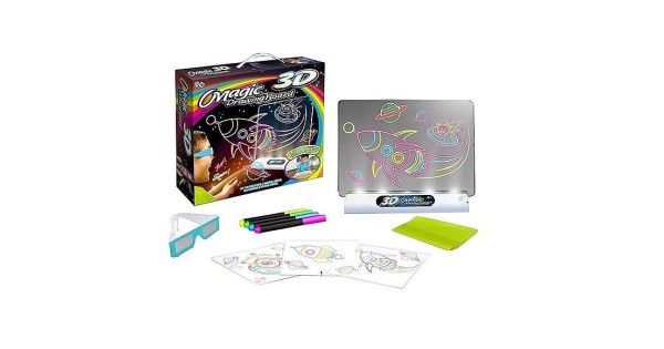 Детска светеща LED дъска за рисуване 3D Magic Drawing Board на топ цена ...