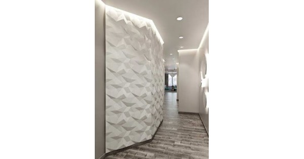 3D PVC панели тапети 50 х 50см, бял цвят на топ цена — Онтайм